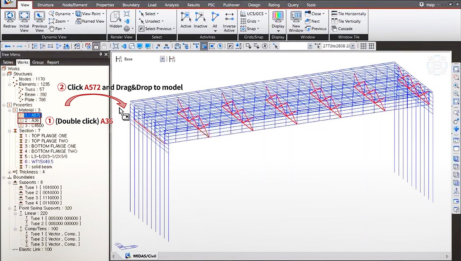 midas Civil GUI Techniques for Beginners